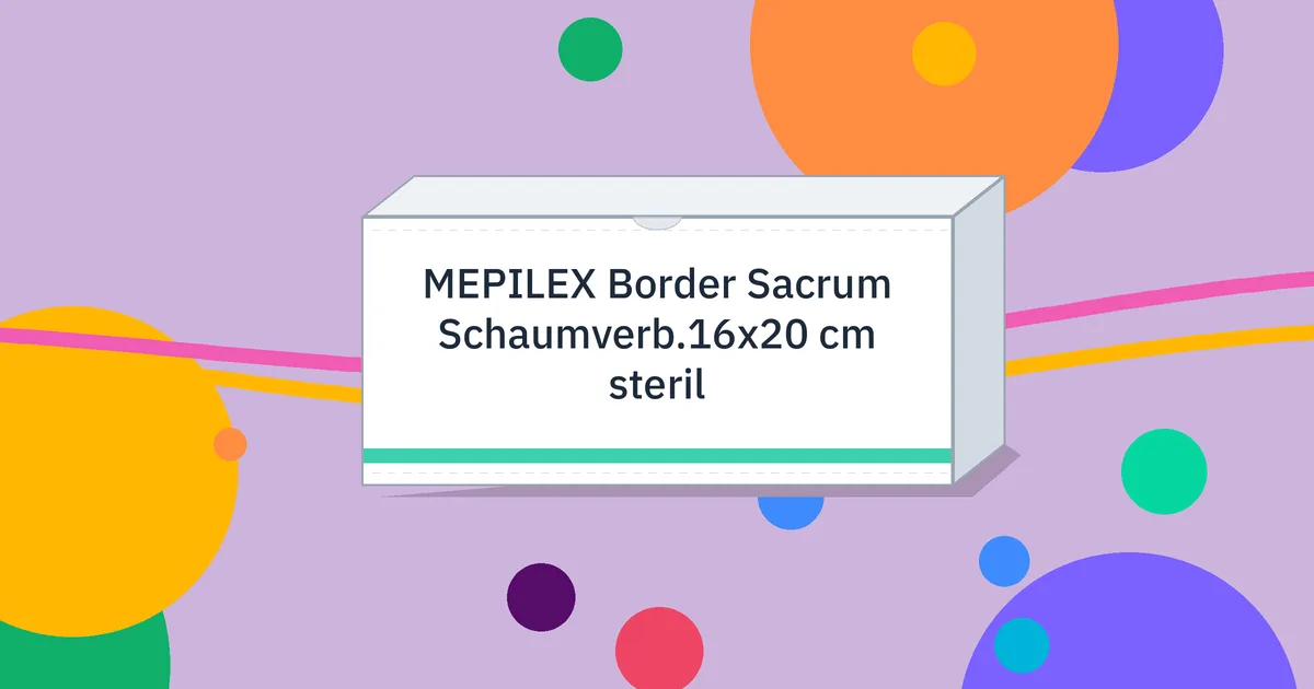Symbolbild: Packung mit der Aufschrift MEPILEX Border Sacrum Schaumverb.16x20 cm steril (PZN 19453106) – Verfügbarkeit und Bezug in Apotheken in Frankfurt am Main
