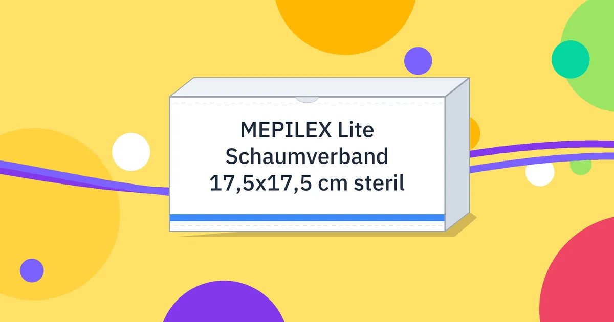 Symbolbild: Packung mit der Aufschrift MEPILEX Lite Schaumverband 17,5x17,5 cm steril (PZN 19078051) – Verfügbarkeit und Bezug in Apotheken in Frankfurt am Main