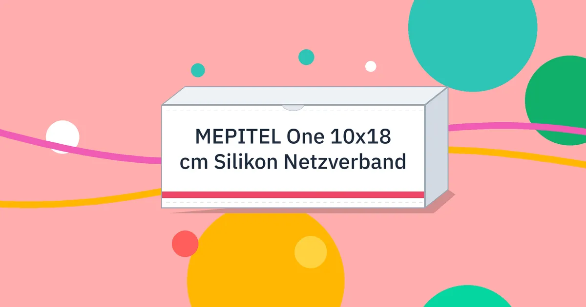 Symbolbild: Packung mit der Aufschrift MEPITEL One 10x18 cm Silikon Netzverband (PZN 09290117) – Verfügbarkeit und Bezug in Apotheken in Frankfurt am Main