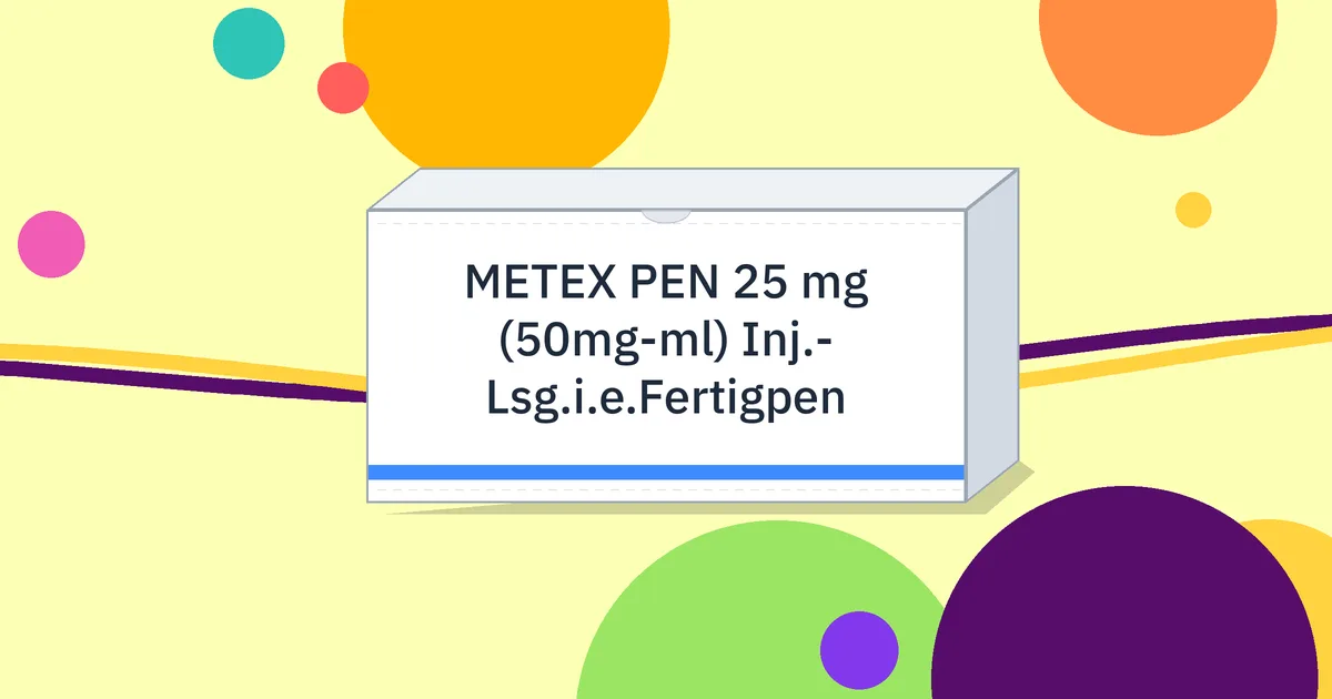 Symbolbild: Packung mit der Aufschrift METEX PEN 25 mg (50mg-ml) Inj.-Lsg.i.e.Fertigpen (PZN 09668455) – Verfügbarkeit und Bezug in Apotheken in Frankfurt am Main