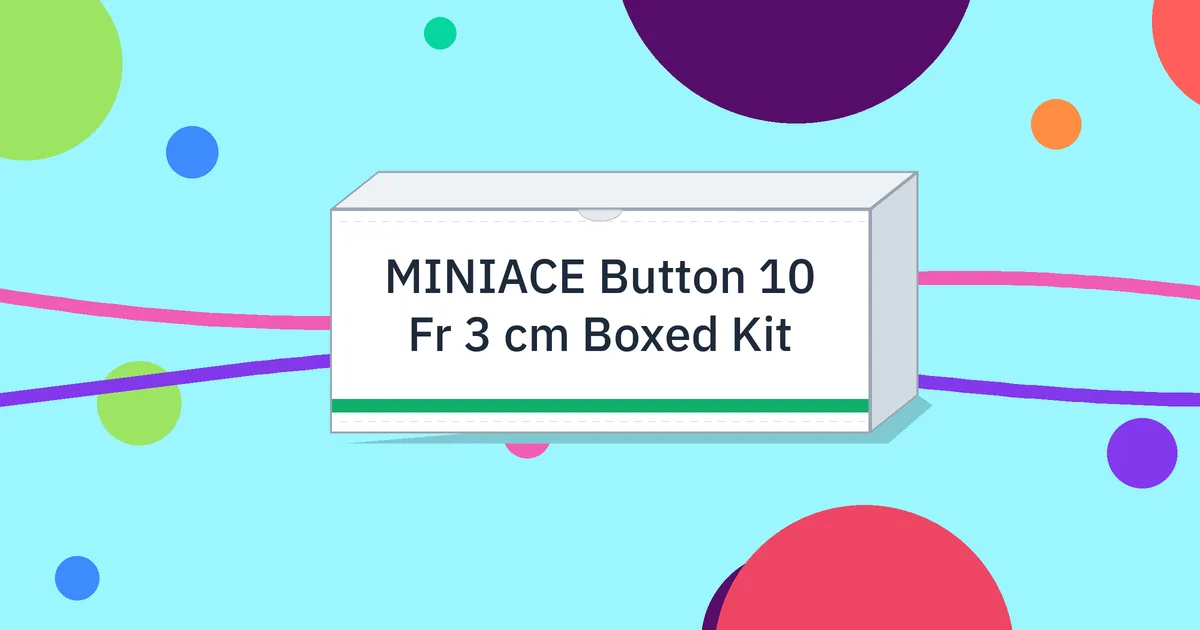 Symbolbild: Packung mit der Aufschrift MINIACE Button 10 Fr 3 cm Boxed Kit (PZN 16953050) – Verfügbarkeit und Bezug in Apotheken in Frankfurt am Main