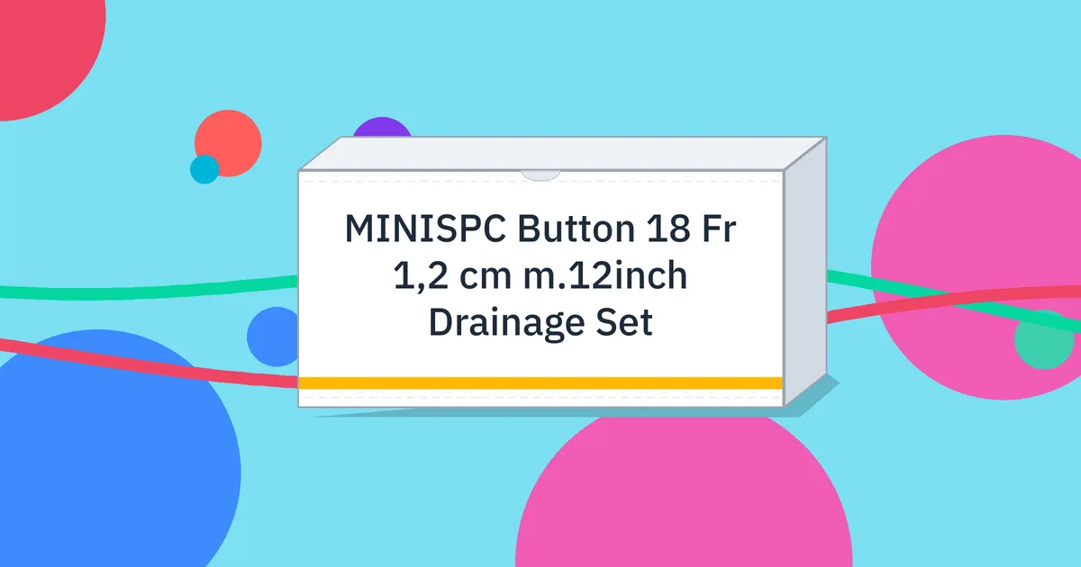 Symbolbild: Packung mit der Aufschrift MINISPC Button 18 Fr 1,2 cm m.12inch Drainage Set (PZN 20820981) – Verfügbarkeit und Bezug in Apotheken in Frankfurt am Main