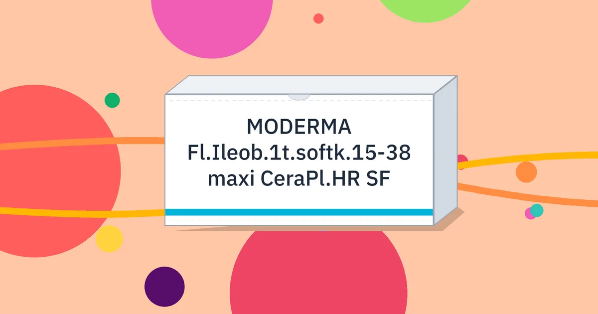 Symbolbild: Packung mit der Aufschrift MODERMA Fl.Ileob.1t.softk.15-38 maxi CeraPl.HR SF (PZN 12417426) – Verfügbarkeit und Bezug in Apotheken in Frankfurt am Main