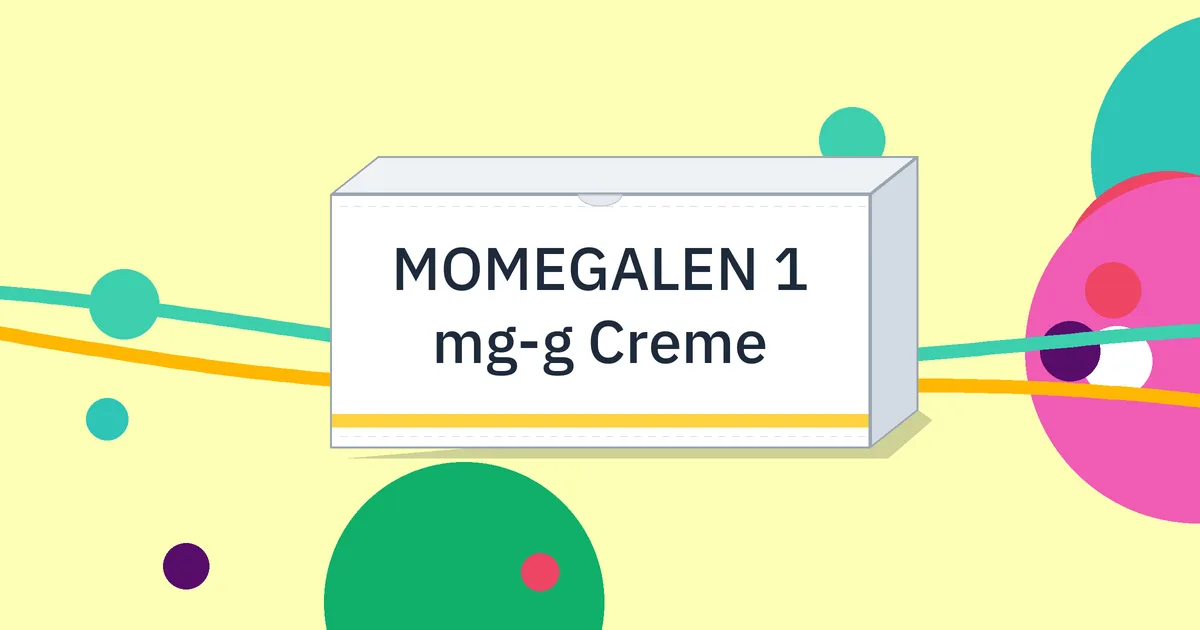 Symbolbild: Packung mit der Aufschrift MOMEGALEN 1 mg-g Creme (PZN 13597991) – Verfügbarkeit und Bezug in Apotheken in Frankfurt am Main