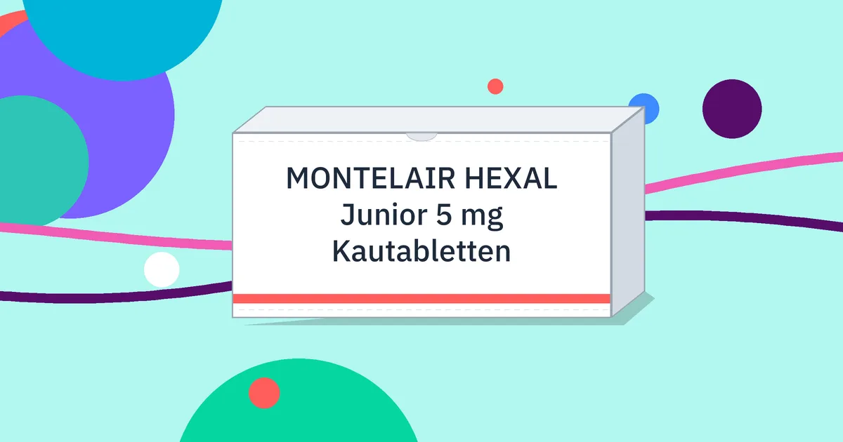 Symbolbild: Packung mit der Aufschrift MONTELAIR HEXAL Junior 5 mg Kautabletten (PZN 00232839) – Verfügbarkeit und Bezug in Apotheken in Frankfurt am Main
