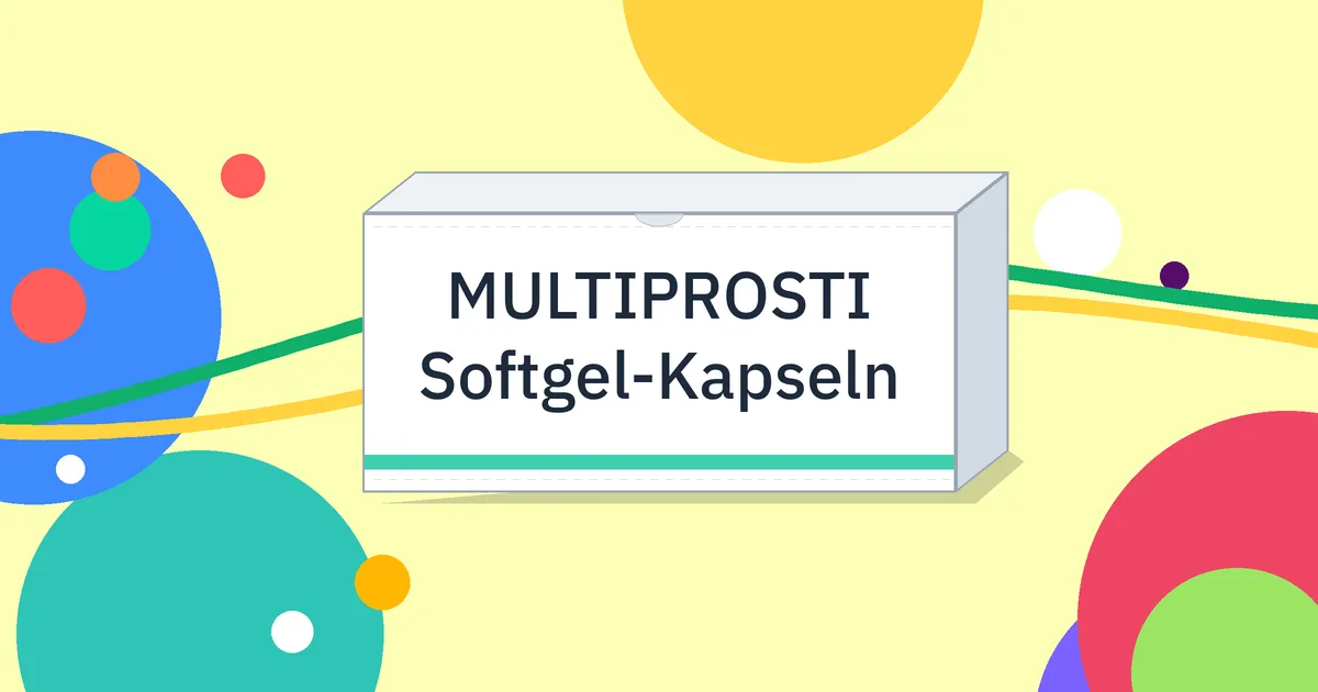 Symbolbild: Packung mit der Aufschrift MULTIPROSTI Softgel-Kapseln (PZN 16744228) – Verfügbarkeit und Bezug in Apotheken in Frankfurt am Main