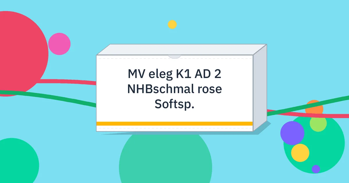 Symbolbild: Packung mit der Aufschrift MV eleg K1 AD 2 NHBschmal rose Softsp. (PZN 15673414) – Verfügbarkeit und Bezug in Apotheken in Frankfurt am Main
