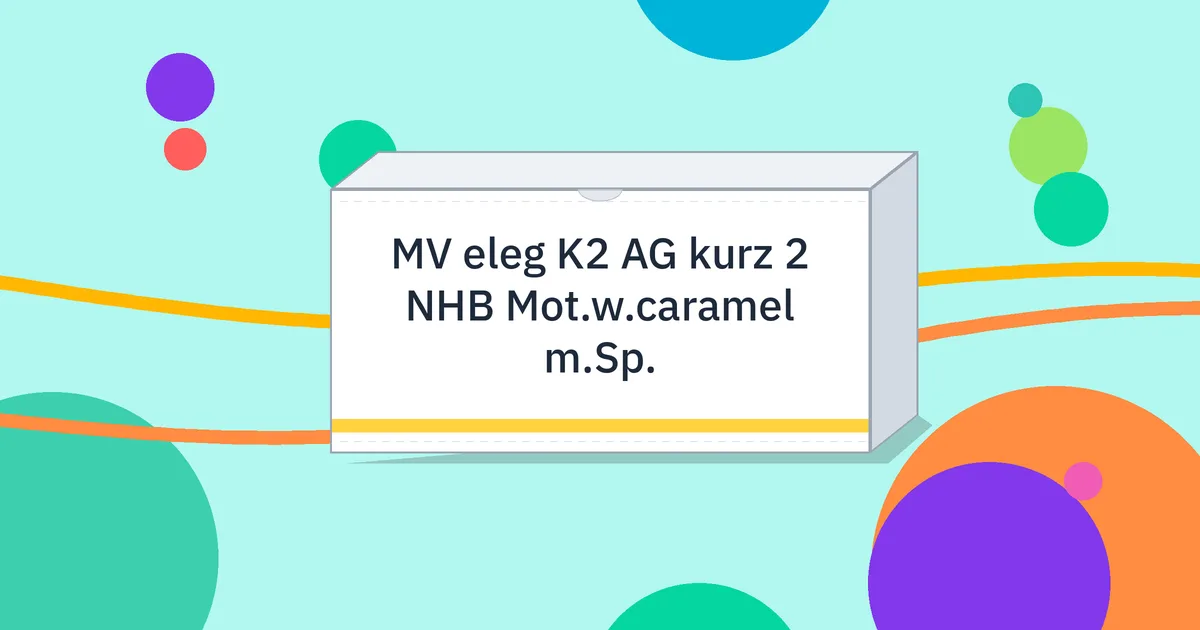 Symbolbild: Packung mit der Aufschrift MV eleg K2 AG kurz 2 NHB Mot.w.caramel m.Sp. (PZN 15713303) – Verfügbarkeit und Bezug in Apotheken in Frankfurt am Main