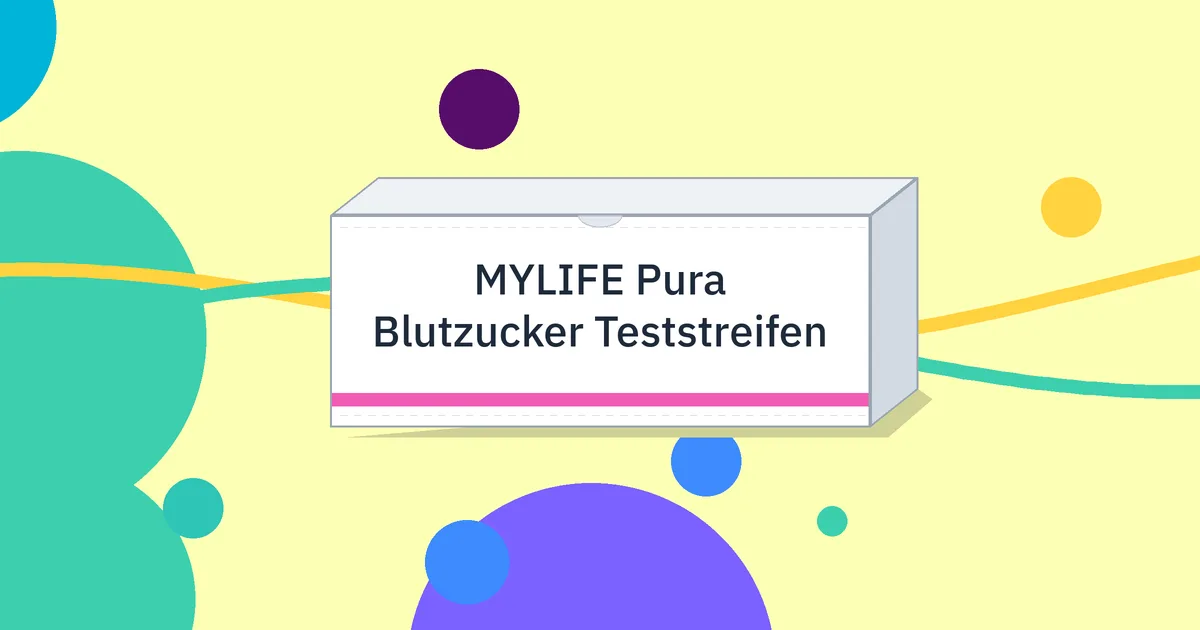 Symbolbild: Packung mit der Aufschrift MYLIFE Pura Blutzucker Teststreifen (PZN 09631297) – Verfügbarkeit und Bezug in Apotheken in Frankfurt am Main