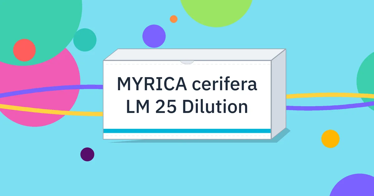 Symbolbild: Packung mit der Aufschrift MYRICA cerifera LM 25 Dilution (PZN 12957281) – Verfügbarkeit und Bezug in Apotheken in Frankfurt am Main
