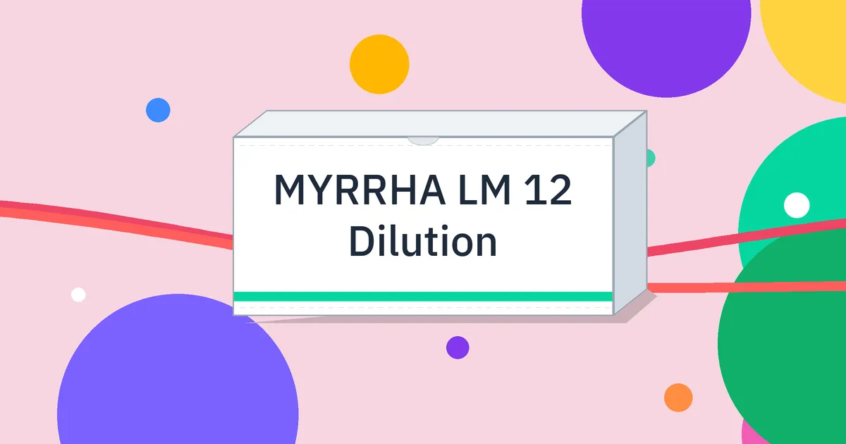 Symbolbild: Packung mit der Aufschrift MYRRHA LM 12 Dilution (PZN 12957588) – Verfügbarkeit und Bezug in Apotheken in Frankfurt am Main