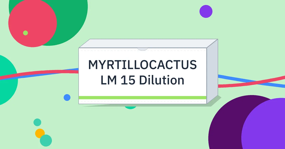 Symbolbild: Packung mit der Aufschrift MYRTILLOCACTUS LM 15 Dilution (PZN 13613069) – Verfügbarkeit und Bezug in Apotheken in Frankfurt am Main