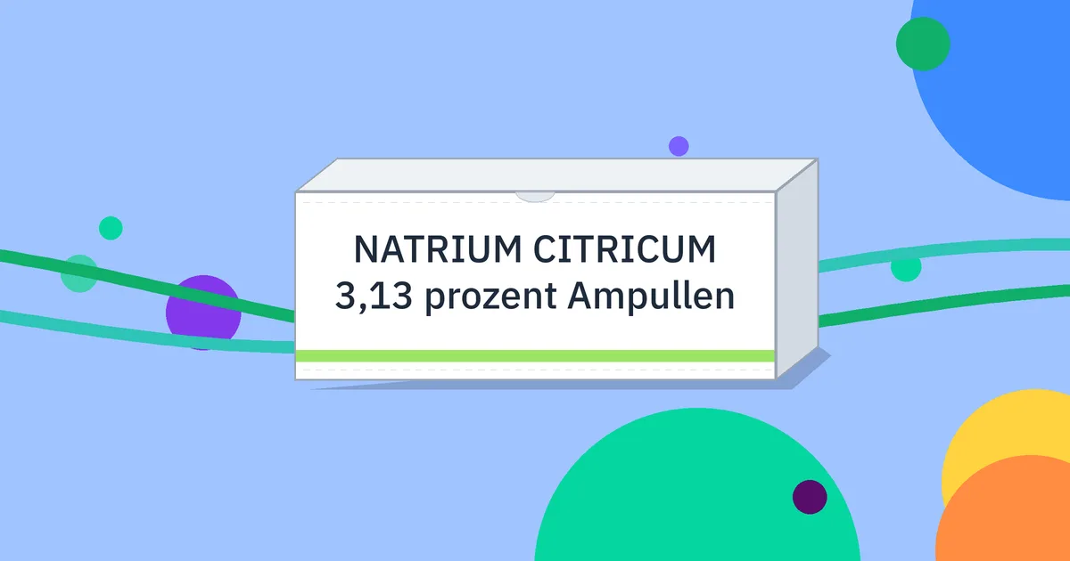 Symbolbild: Packung mit der Aufschrift NATRIUM CITRICUM 3,13 prozent Ampullen (PZN 00702699) – Verfügbarkeit und Bezug in Apotheken in Frankfurt am Main