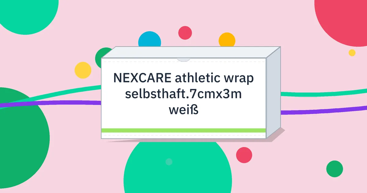 Symbolbild: Packung mit der Aufschrift NEXCARE athletic wrap selbsthaft.7cmx3m weiß (PZN 16885207) – Verfügbarkeit und Bezug in Apotheken in Frankfurt am Main