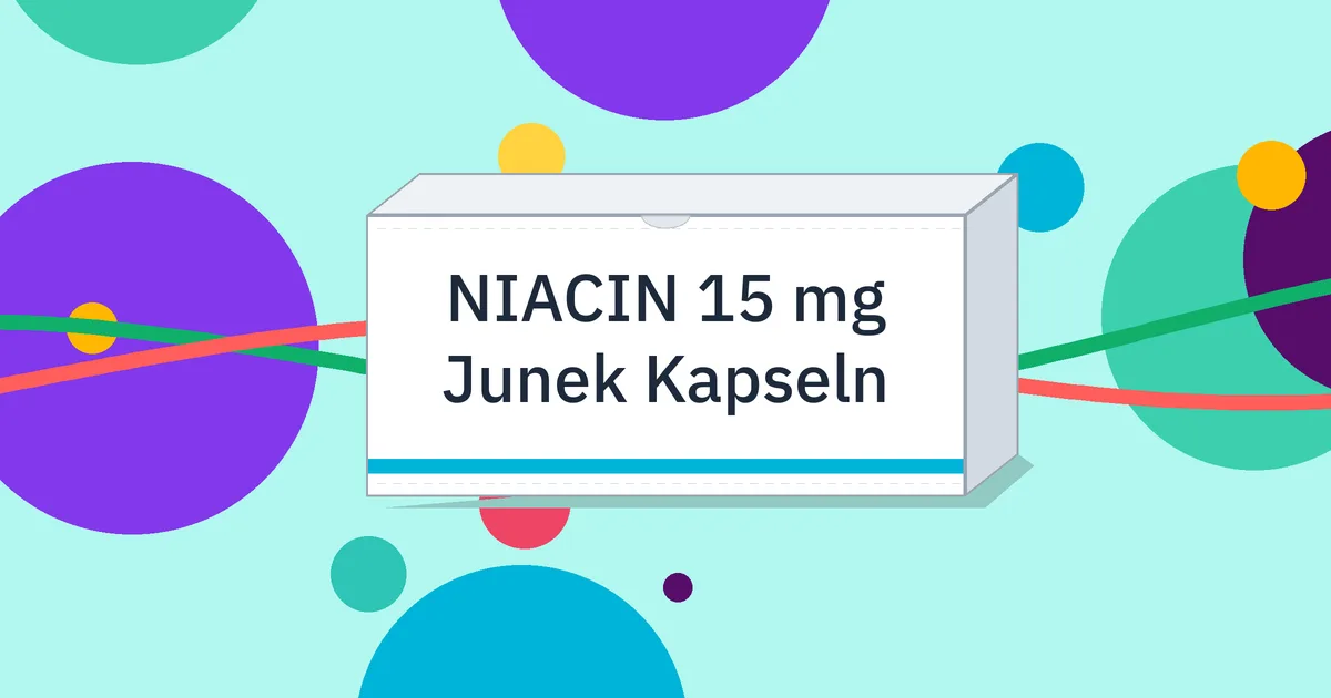 Symbolbild: Packung mit der Aufschrift NIACIN 15 mg Junek Kapseln (PZN 10052446) – Verfügbarkeit und Bezug in Apotheken in Frankfurt am Main