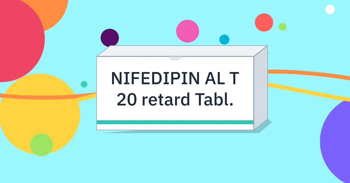Symbolbild: Packung mit der Aufschrift NIFEDIPIN AL T 20 retard Tabl. (PZN 08715460) – Verfügbarkeit und Bezug in Apotheken in Frankfurt am Main