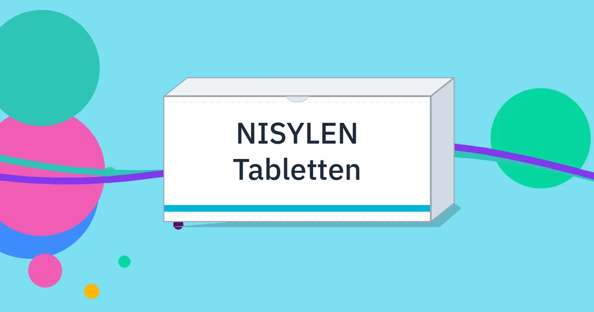 Symbolbild: Packung mit der Aufschrift NISYLEN Tabletten (PZN 08654623) – Verfügbarkeit und Bezug in Apotheken in Frankfurt am Main