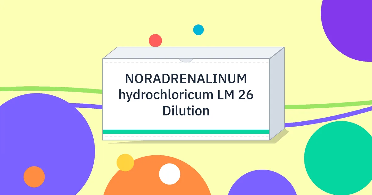 Symbolbild: Packung mit der Aufschrift NORADRENALINUM hydrochloricum LM 26 Dilution (PZN 13620201) – Verfügbarkeit und Bezug in Apotheken in Frankfurt am Main