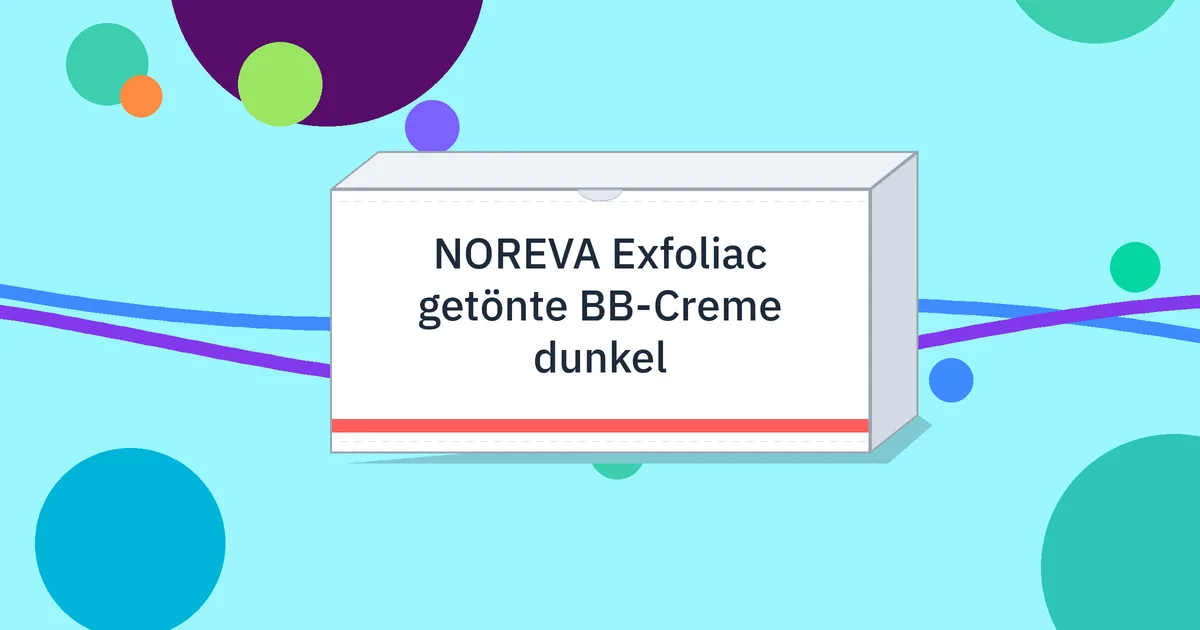 Symbolbild: Packung mit der Aufschrift NOREVA Exfoliac getönte BB-Creme dunkel (PZN 14186362) – Verfügbarkeit und Bezug in Apotheken in Frankfurt am Main