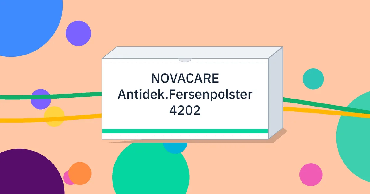 Symbolbild: Packung mit der Aufschrift NOVACARE Antidek.Fersenpolster 4202 (PZN 04885538) – Verfügbarkeit und Bezug in Apotheken in Frankfurt am Main