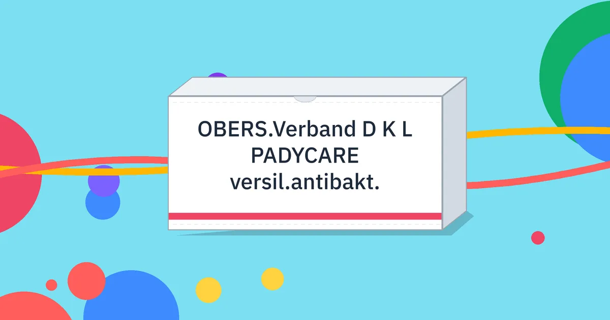 Symbolbild: Packung mit der Aufschrift OBERS.Verband D K L PADYCARE versil.antibakt. (PZN 10938871) – Verfügbarkeit und Bezug in Apotheken in Frankfurt am Main