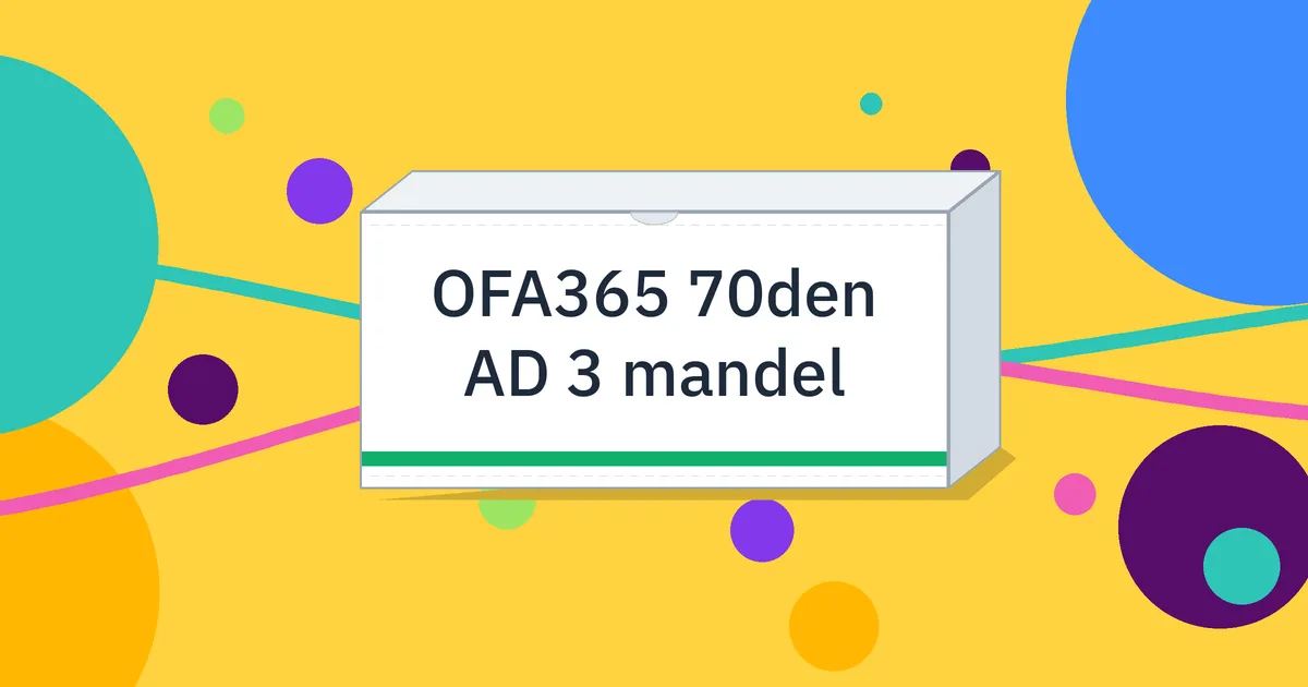 Symbolbild: Packung mit der Aufschrift OFA365 70den AD 3 mandel (PZN 16722014) – Verfügbarkeit und Bezug in Apotheken in Frankfurt am Main
