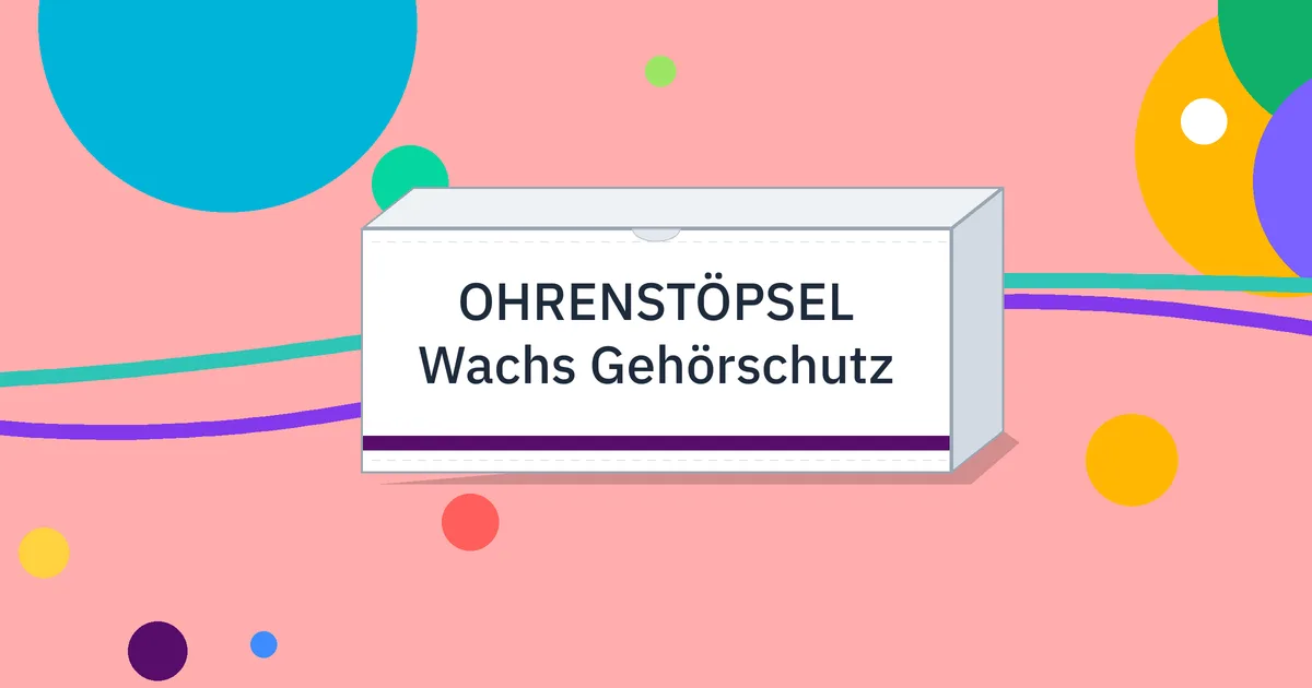 Symbolbild: Packung mit der Aufschrift OHRENSTÖPSEL Wachs Gehörschutz (PZN 06059158) – Verfügbarkeit und Bezug in Apotheken in Frankfurt am Main