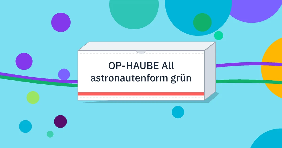 Symbolbild: Packung mit der Aufschrift OP-HAUBE All astronautenform grün (PZN 10846206) – Verfügbarkeit und Bezug in Apotheken in Frankfurt am Main