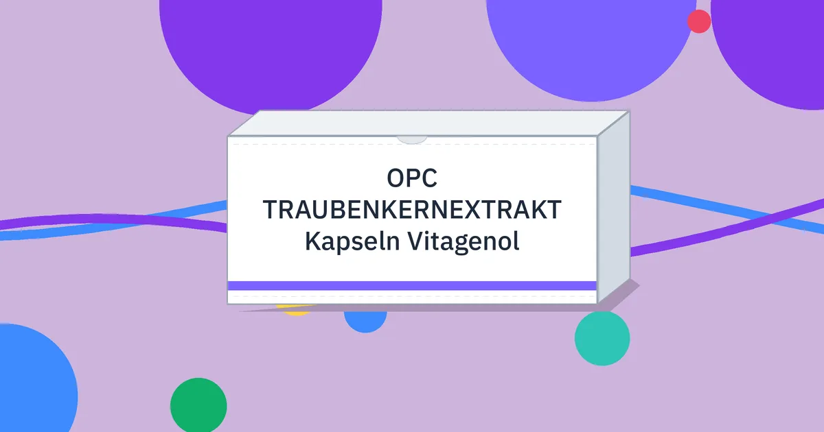Symbolbild: Packung mit der Aufschrift OPC TRAUBENKERNEXTRAKT Kapseln Vitagenol (PZN 02802502) – Verfügbarkeit und Bezug in Apotheken in Frankfurt am Main