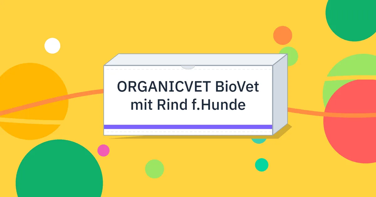 Symbolbild: Packung mit der Aufschrift ORGANICVET BioVet mit Rind f.Hunde (PZN 10177521) – Verfügbarkeit und Bezug in Apotheken in Frankfurt am Main