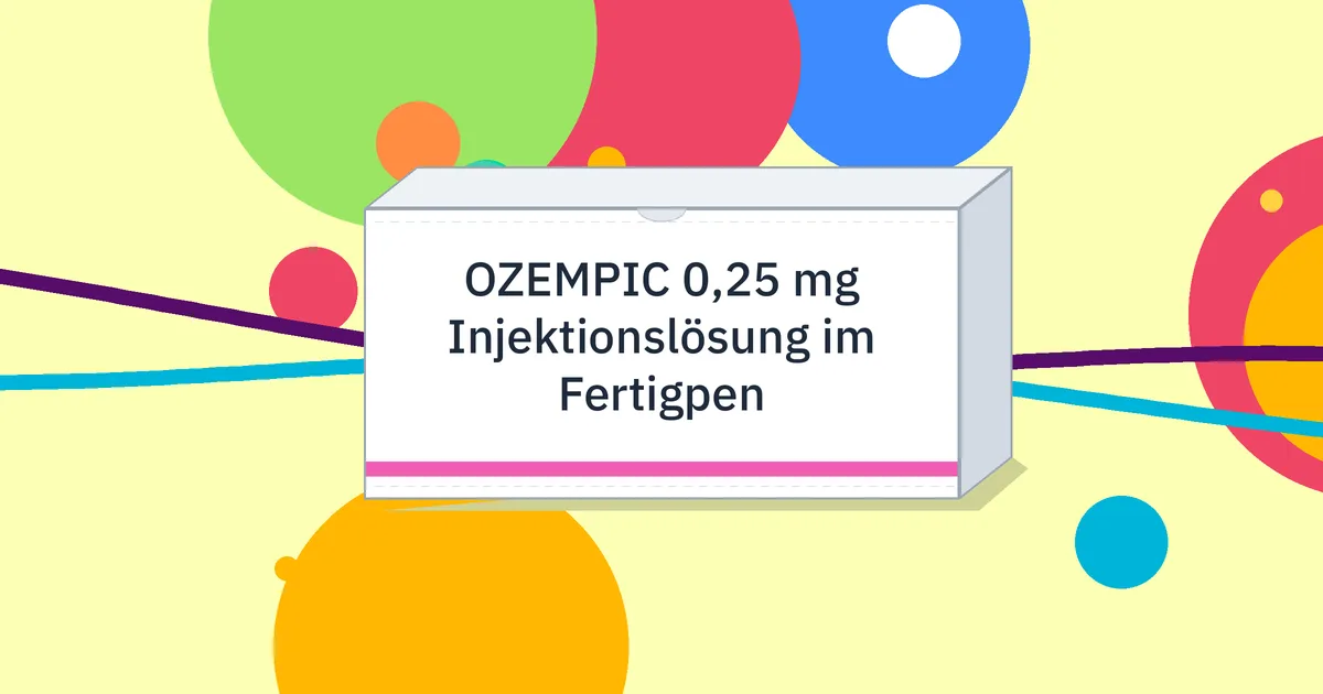 Symbolbild: Packung mit der Aufschrift OZEMPIC 0,25 mg Injektionslösung im Fertigpen (PZN 19203510) – Verfügbarkeit und Bezug in Apotheken in Frankfurt am Main