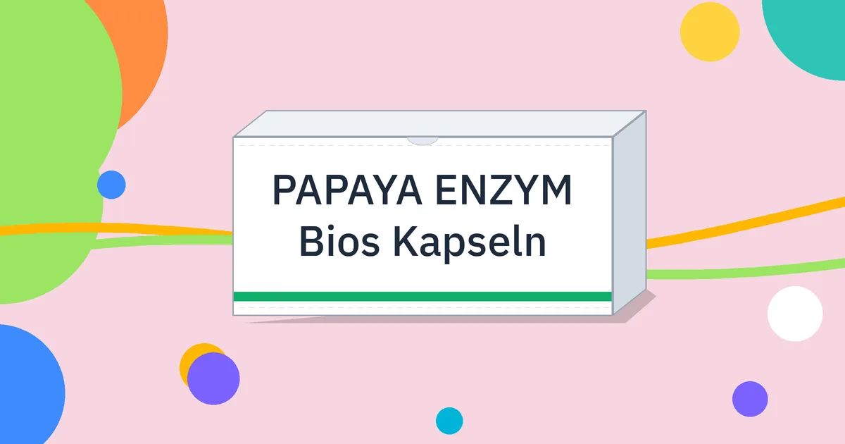 Symbolbild: Packung mit der Aufschrift PAPAYA ENZYM Bios Kapseln (PZN 03488002) – Verfügbarkeit und Bezug in Apotheken in Frankfurt am Main