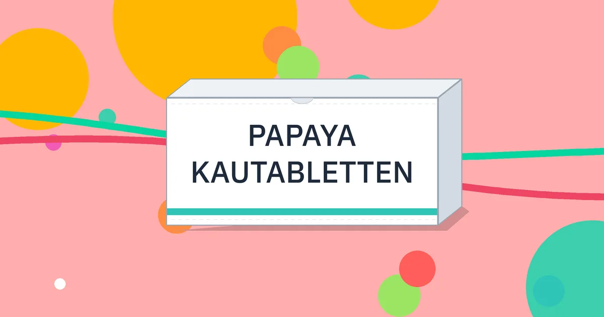 Symbolbild: Packung mit der Aufschrift PAPAYA KAUTABLETTEN (PZN 00091020) – Verfügbarkeit und Bezug in Apotheken in Frankfurt am Main