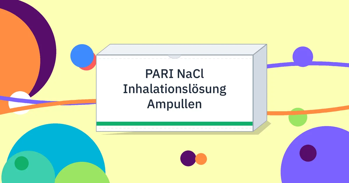 Symbolbild: Packung mit der Aufschrift PARI NaCl Inhalationslösung Ampullen (PZN 12474217) – Verfügbarkeit und Bezug in Apotheken in Frankfurt am Main