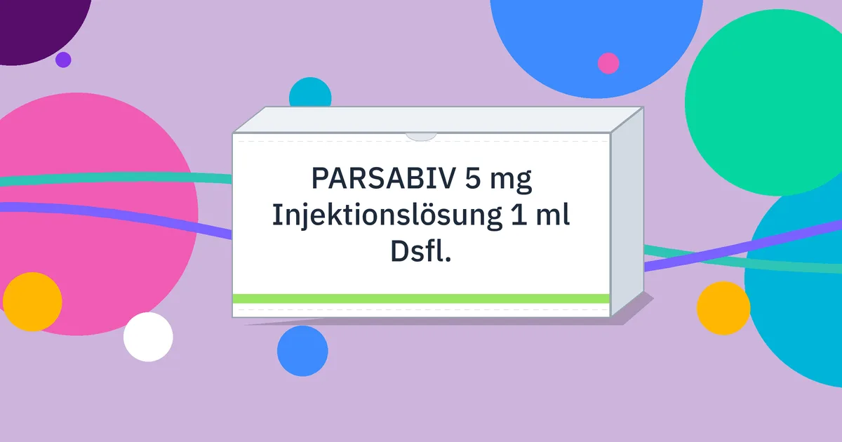 Symbolbild: Packung mit der Aufschrift PARSABIV 5 mg Injektionslösung 1 ml Dsfl. (PZN 12361430) – Verfügbarkeit und Bezug in Apotheken in Frankfurt am Main