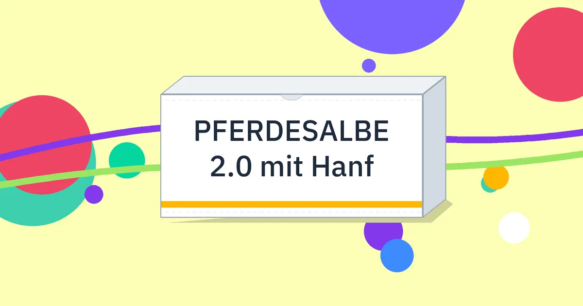 Symbolbild: Packung mit der Aufschrift PFERDESALBE 2.0 mit Hanf (PZN 18467158) – Verfügbarkeit und Bezug in Apotheken in Frankfurt am Main