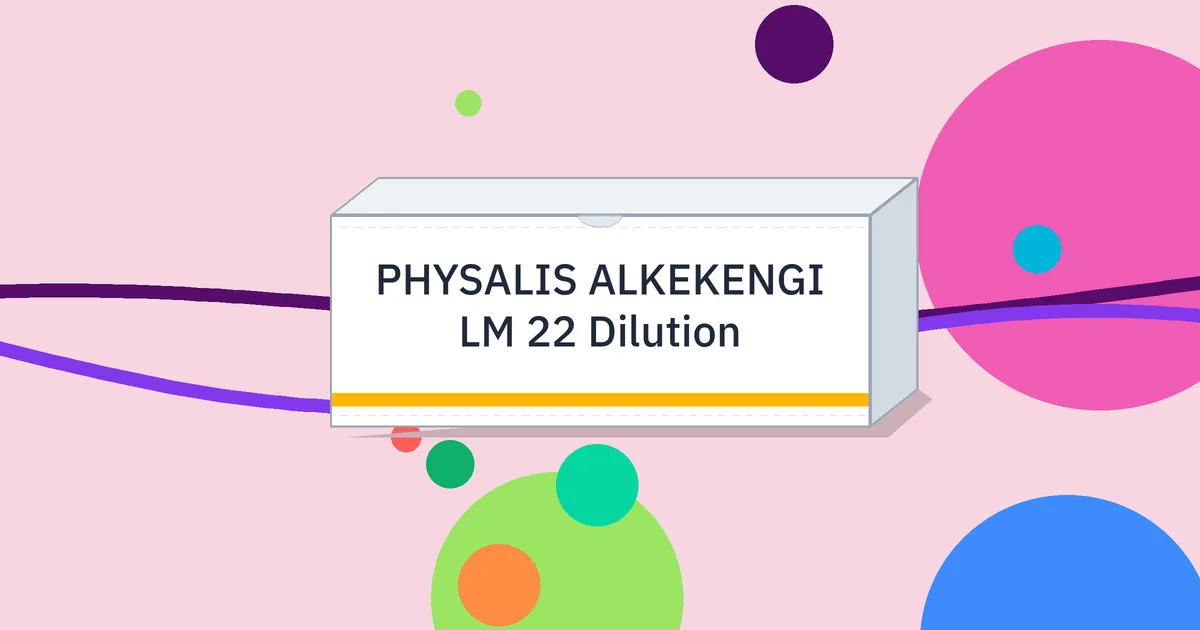 Symbolbild: Packung mit der Aufschrift PHYSALIS ALKEKENGI LM 22 Dilution (PZN 13639844) – Verfügbarkeit und Bezug in Apotheken in Frankfurt am Main