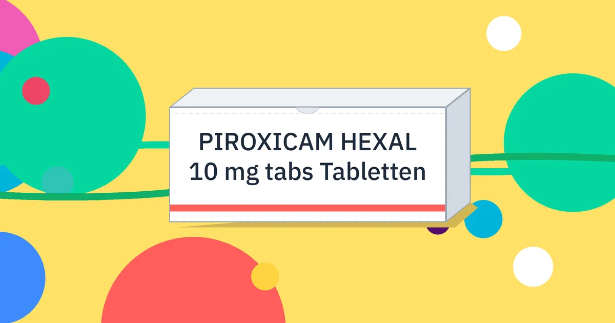 Symbolbild: Packung mit der Aufschrift PIROXICAM HEXAL 10 mg tabs Tabletten (PZN 03411991) – Verfügbarkeit und Bezug in Apotheken in Frankfurt am Main