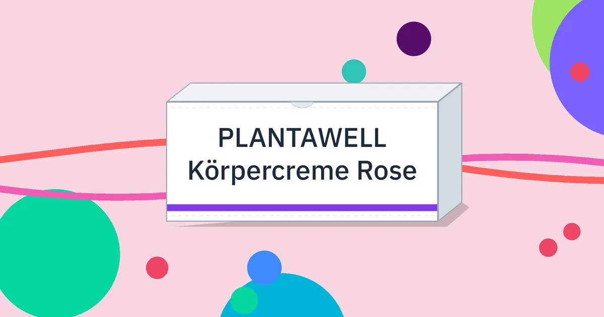 Symbolbild: Packung mit der Aufschrift PLANTAWELL Körpercreme Rose (PZN 20300916) – Verfügbarkeit und Bezug in Apotheken in Frankfurt am Main