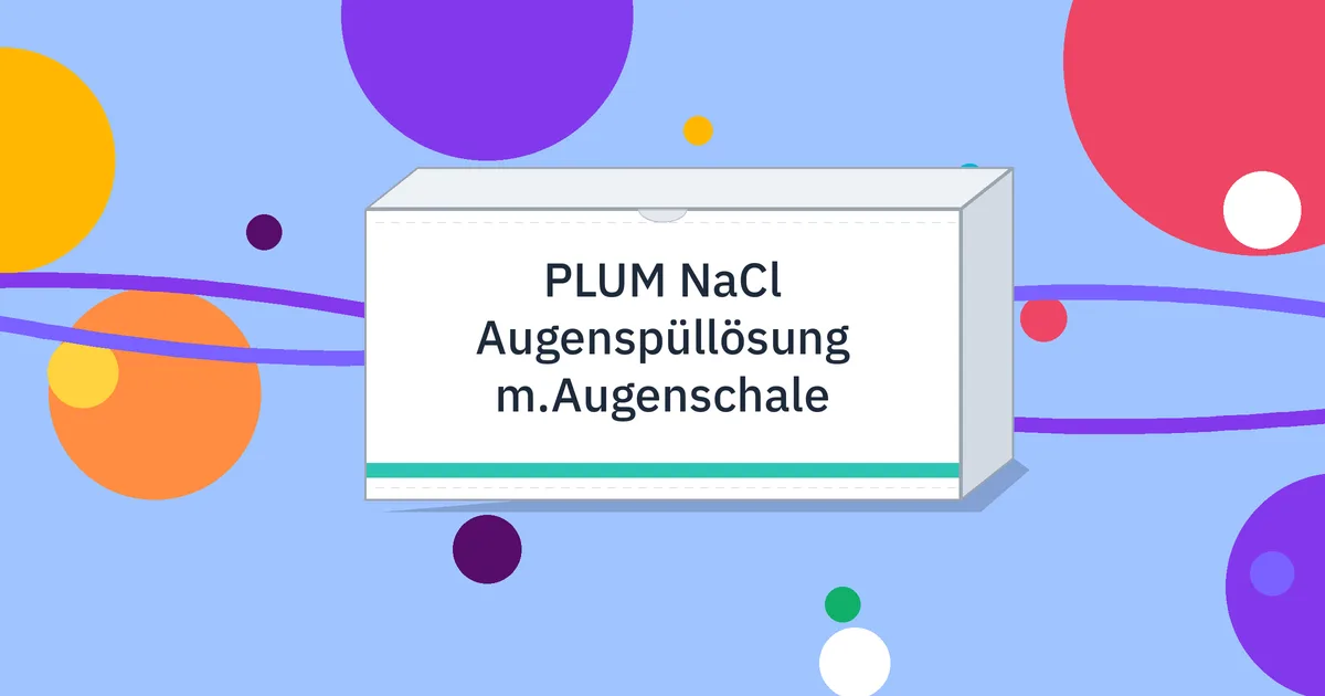 Symbolbild: Packung mit der Aufschrift PLUM NaCl Augenspüllösung m.Augenschale (PZN 04397388) – Verfügbarkeit und Bezug in Apotheken in Frankfurt am Main