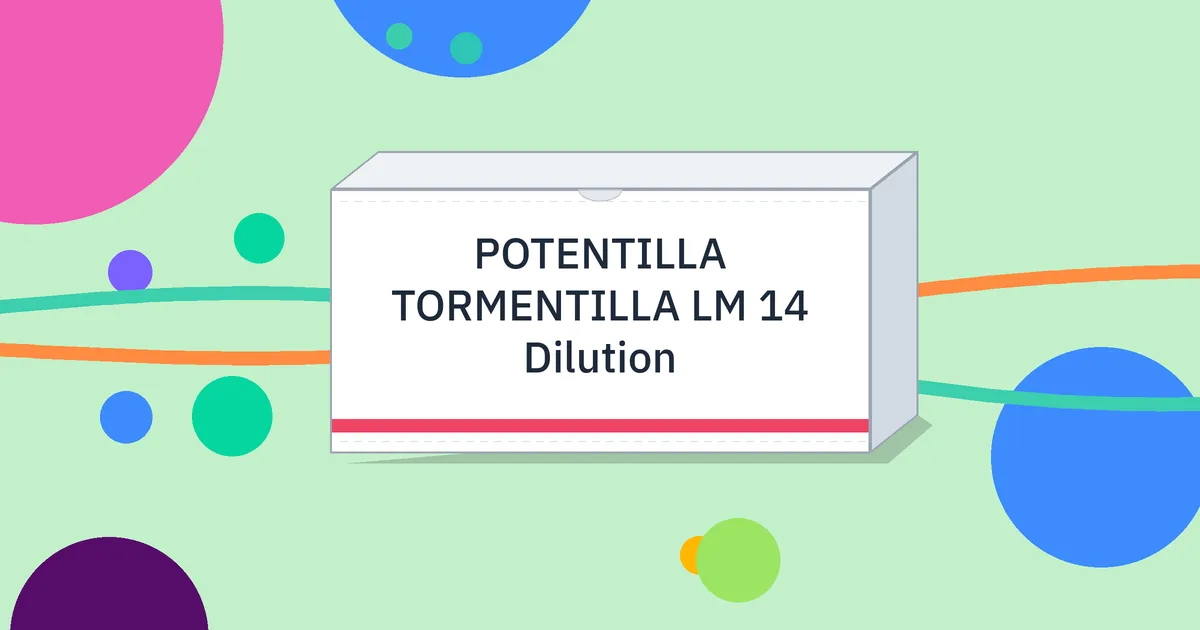Symbolbild: Packung mit der Aufschrift POTENTILLA TORMENTILLA LM 14 Dilution (PZN 13665681) – Verfügbarkeit und Bezug in Apotheken in Frankfurt am Main