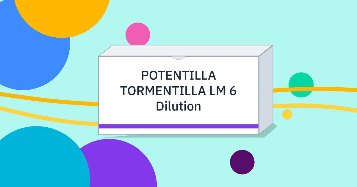 Symbolbild: Packung mit der Aufschrift POTENTILLA TORMENTILLA LM 6 Dilution (PZN 13665563) – Verfügbarkeit und Bezug in Apotheken in Frankfurt am Main