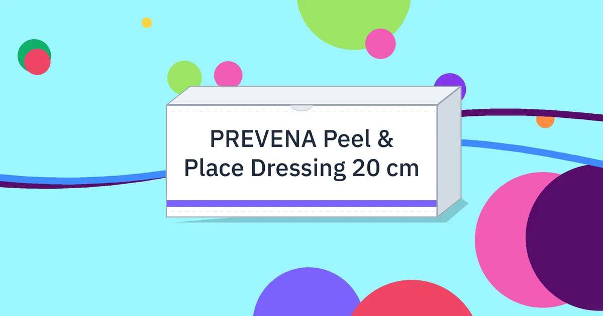 Symbolbild: Packung mit der Aufschrift PREVENA Peel & Place Dressing 20 cm (PZN 11193611) – Verfügbarkeit und Bezug in Apotheken in Frankfurt am Main