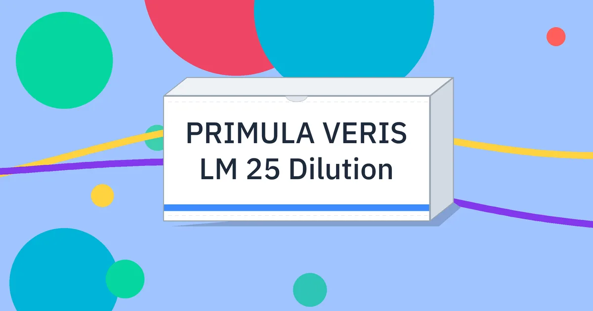 Symbolbild: Packung mit der Aufschrift PRIMULA VERIS LM 25 Dilution (PZN 13667668) – Verfügbarkeit und Bezug in Apotheken in Frankfurt am Main