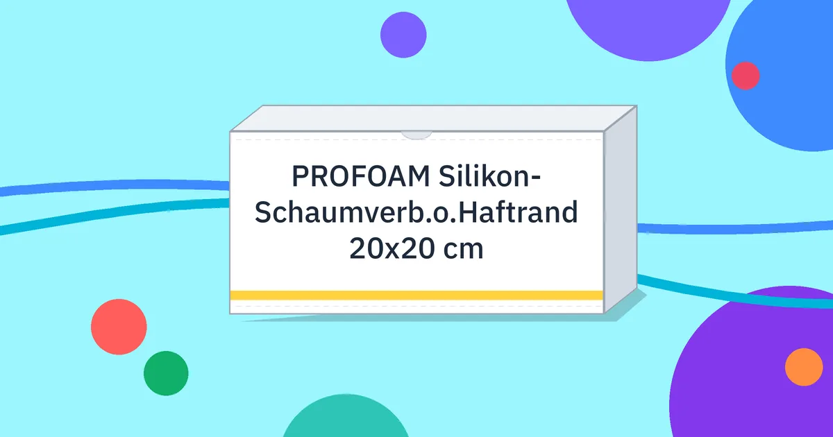 Symbolbild: Packung mit der Aufschrift PROFOAM Silikon-Schaumverb.o.Haftrand 20x20 cm (PZN 19696984) – Verfügbarkeit und Bezug in Apotheken in Frankfurt am Main