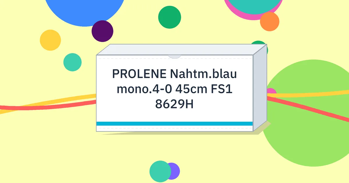 Symbolbild: Packung mit der Aufschrift PROLENE Nahtm.blau mono.4-0 45cm FS1 8629H (PZN 16147372) – Verfügbarkeit und Bezug in Apotheken in Frankfurt am Main