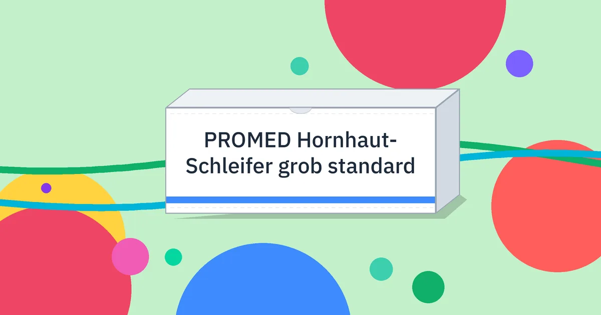 Symbolbild: Packung mit der Aufschrift PROMED Hornhaut-Schleifer grob standard (PZN 18132452) – Verfügbarkeit und Bezug in Apotheken in Frankfurt am Main