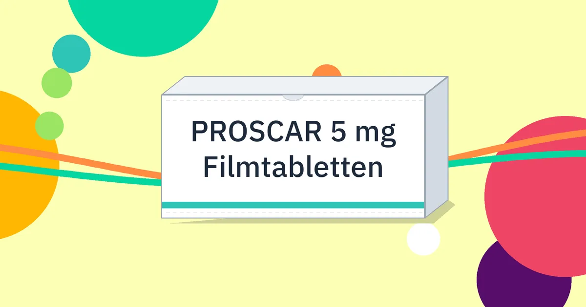 Symbolbild: Packung mit der Aufschrift PROSCAR 5 mg Filmtabletten (PZN 07378581) – Verfügbarkeit und Bezug in Apotheken in Frankfurt am Main