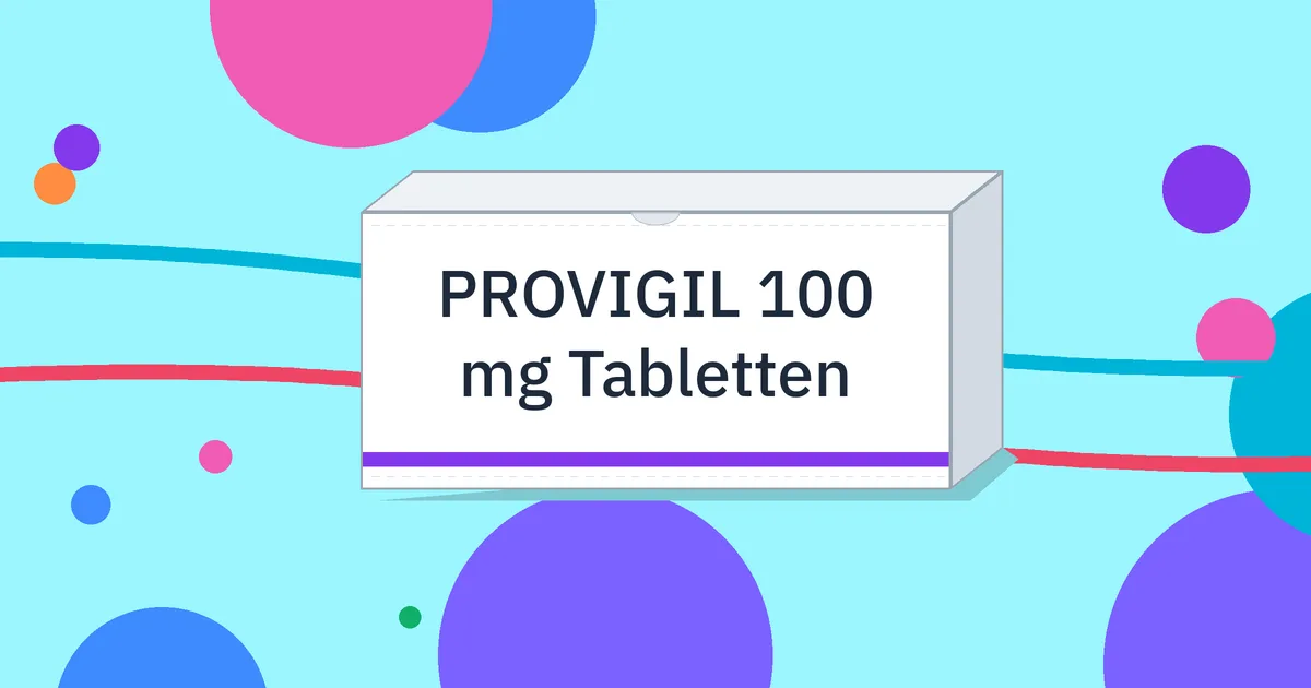 Symbolbild: Packung mit der Aufschrift PROVIGIL 100 mg Tabletten (PZN 17977590) – Verfügbarkeit und Bezug in Apotheken in Frankfurt am Main