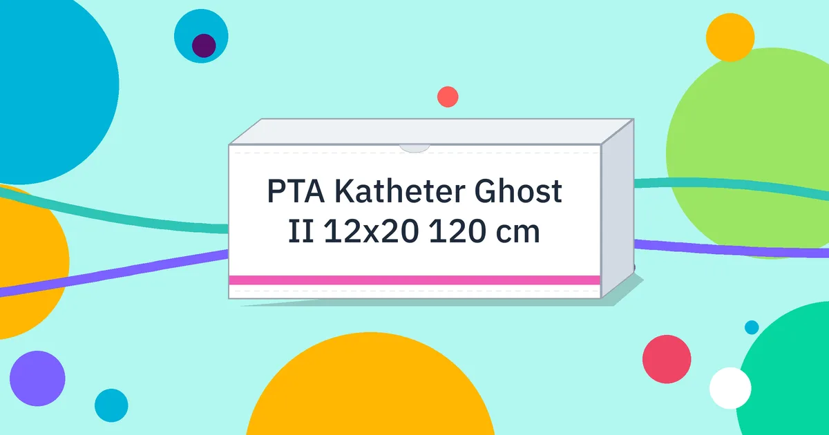 Symbolbild: Packung mit der Aufschrift PTA Katheter Ghost II 12x20 120 cm (PZN 00113968) – Verfügbarkeit und Bezug in Apotheken in Frankfurt am Main